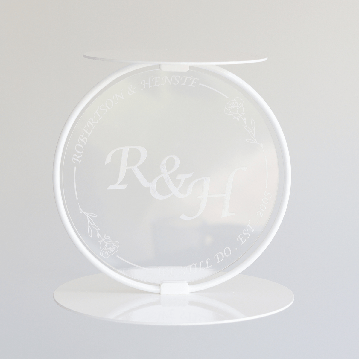 Personalised Acrylic Insert for Hoop Tier Cake Spacer | Prop Options